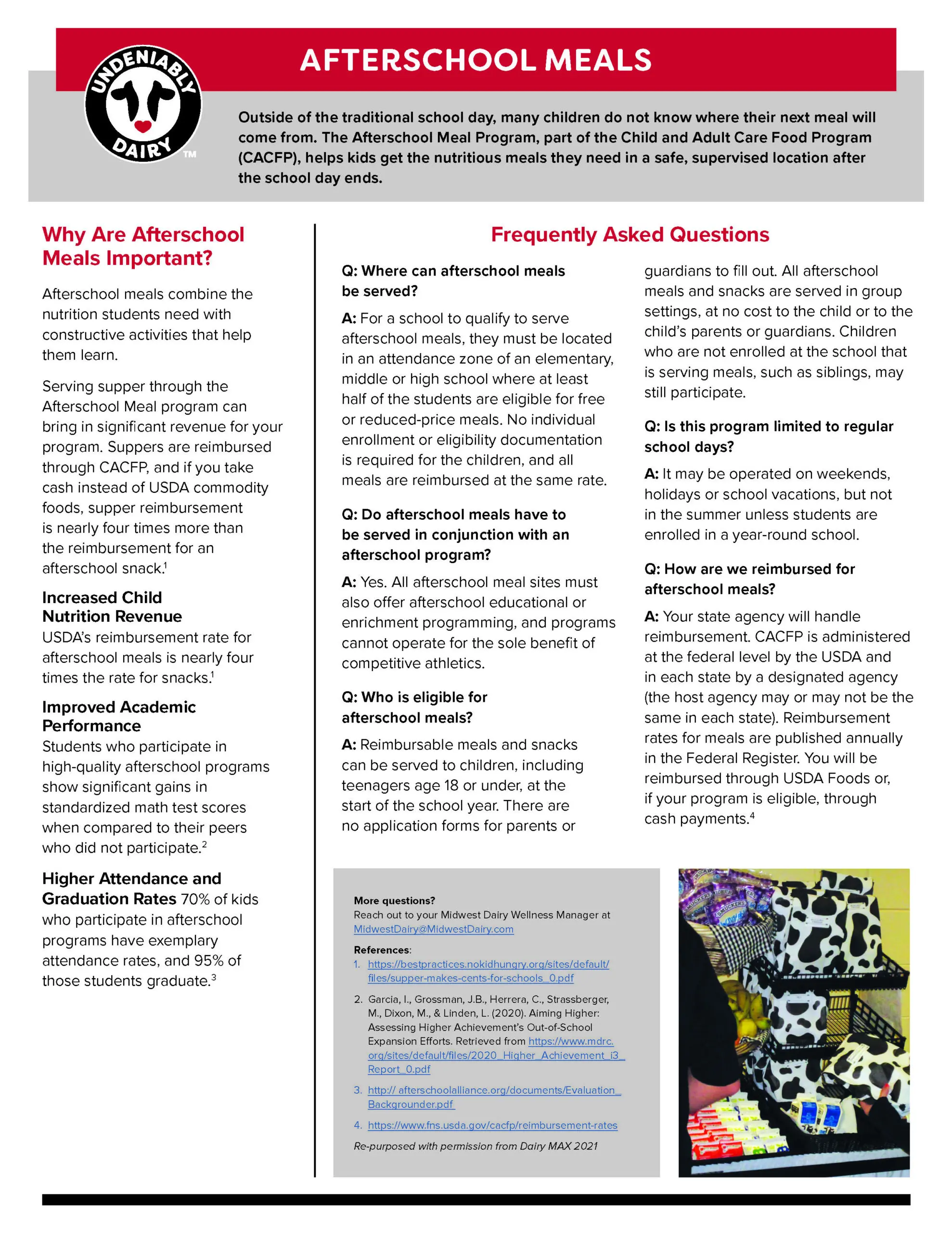 Afterschool Meal Program - Midwest Dairy
