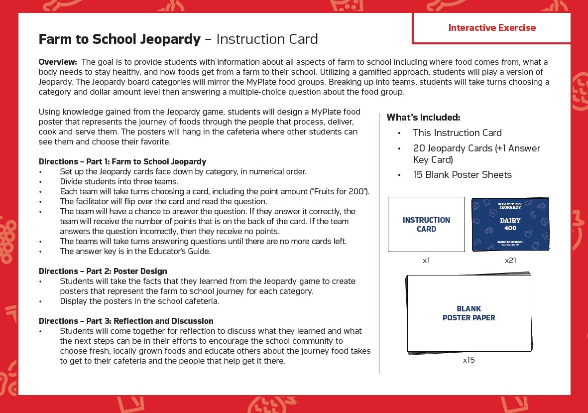Farm to School Jeopardy - Midwest Dairy