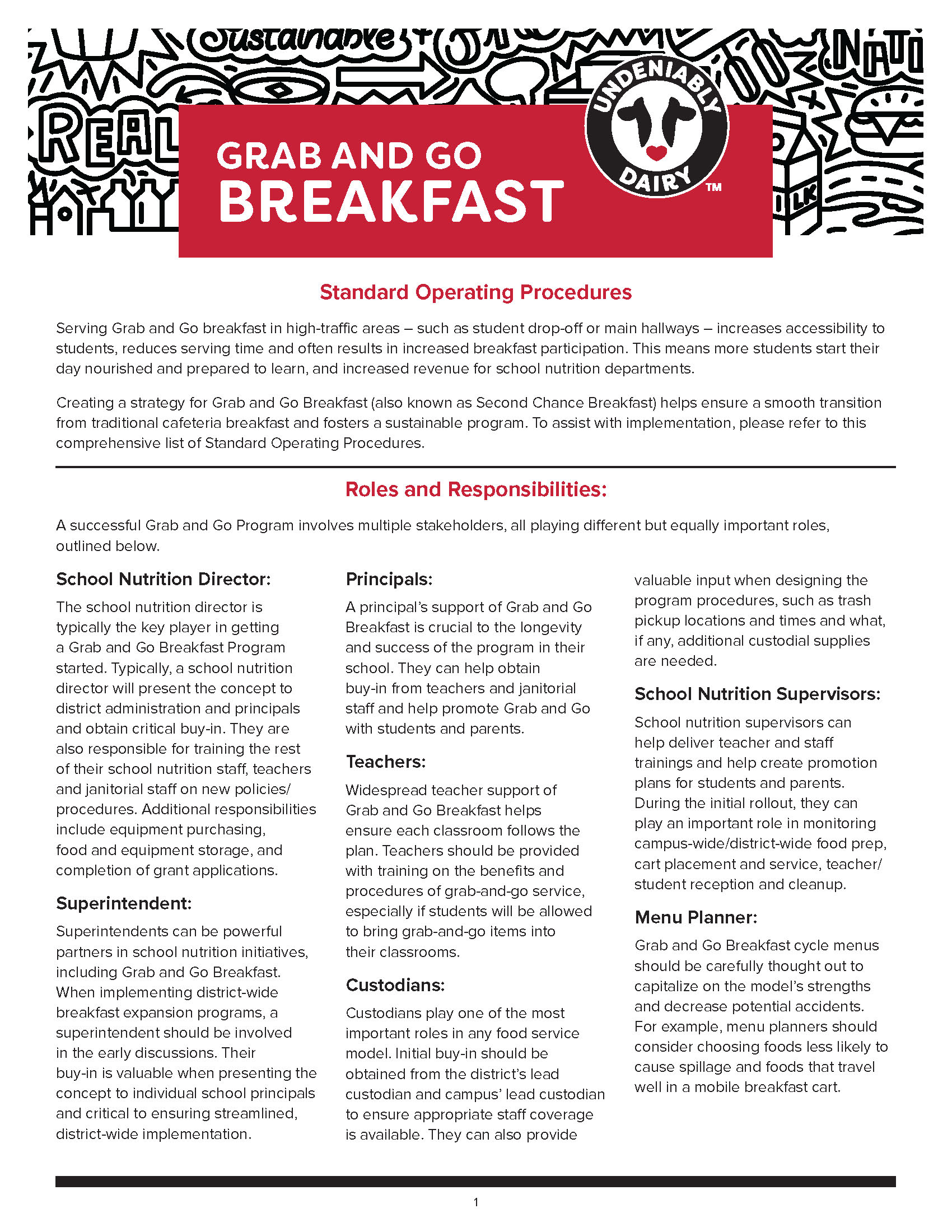 Grab and Go Breakfast Standard Operating Procedures | Midwest Dairy