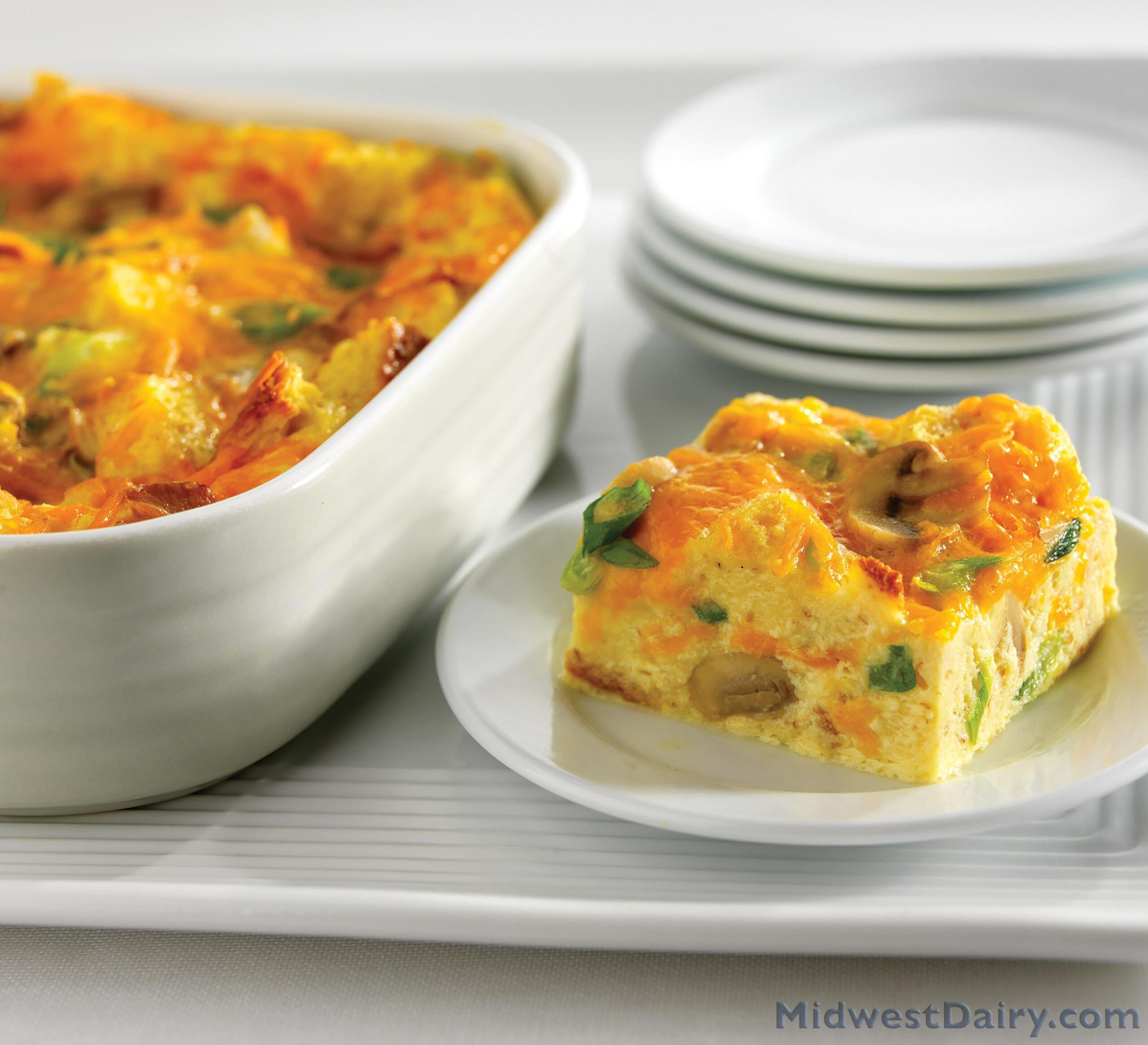 Cheddar and Mushroom Breakfast Squares
