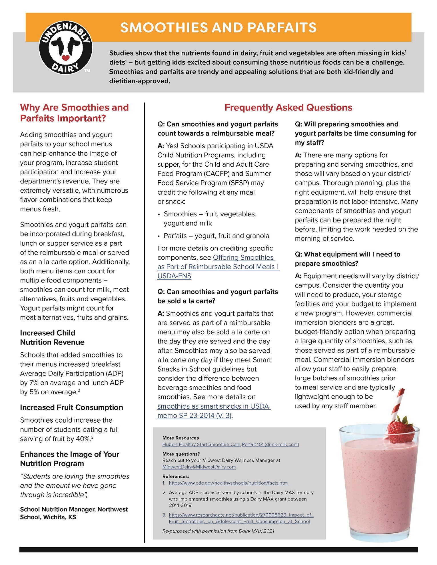Smoothies and Parfaits Program | Midwest Dairy
