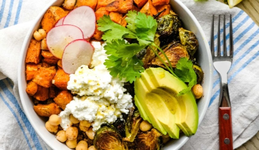 Fall Harvest Farmers Cheese Grain Bowl