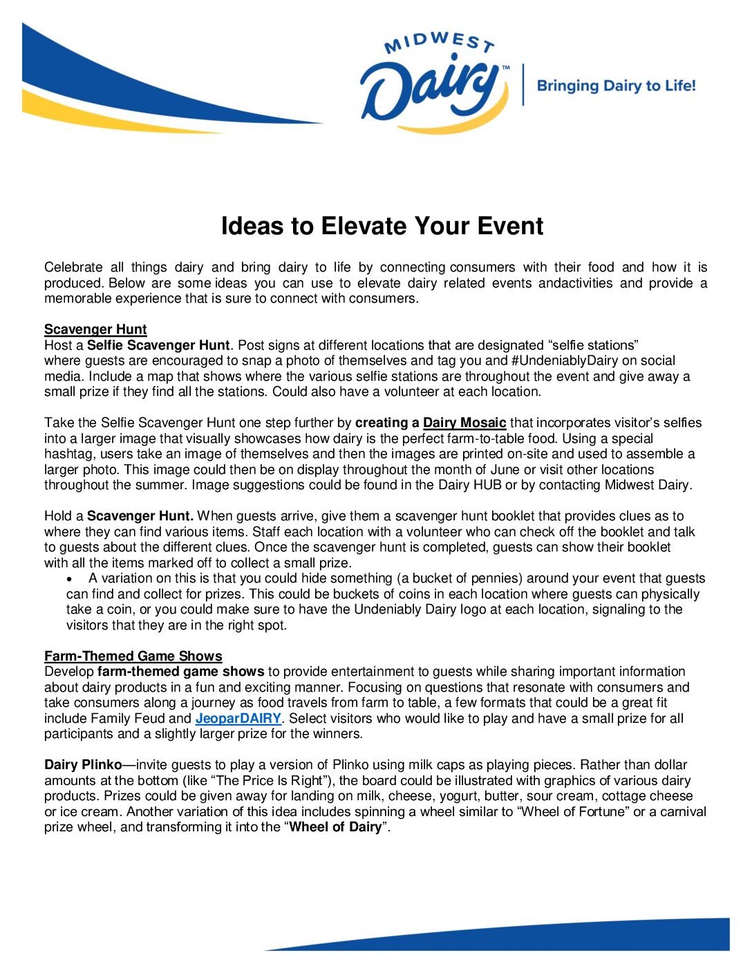 Elevate Your Event | Midwest Dairy