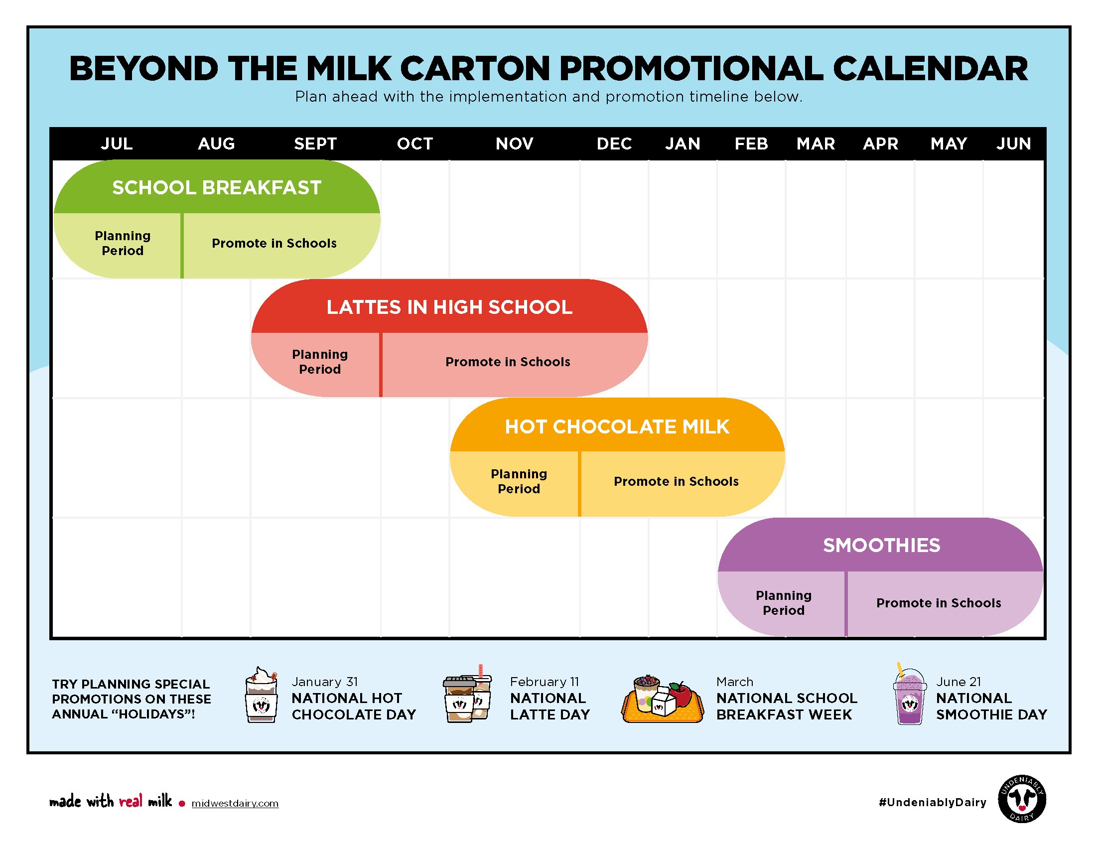 School Foodservice Promotional Calendar | Midwest Dairy